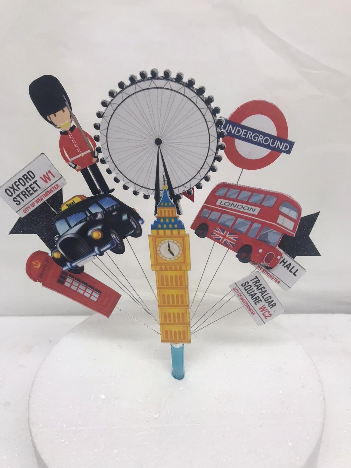 Birthday cake topper London Big Ben Black Cab London Eye | Etsy