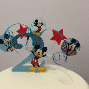Mickey Mouse Birthday Cake Topper With Stars Any Age - Etsy