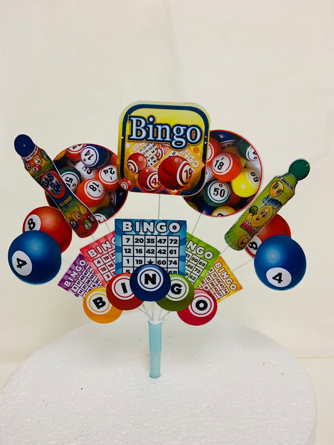 Bingo Birthday cake Topper, Bingo Balls Dabba,etc - Etsy