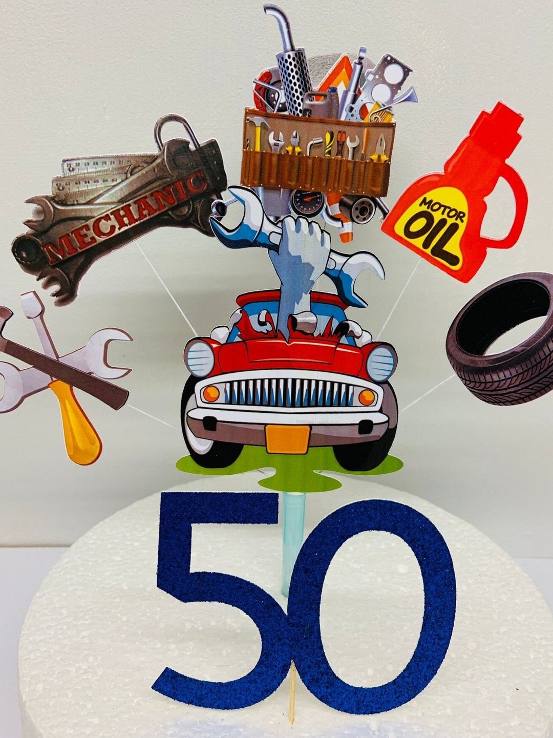 Car Mechanic Cake Topper Decoration Birthday Cake Topper in Pick - Etsy