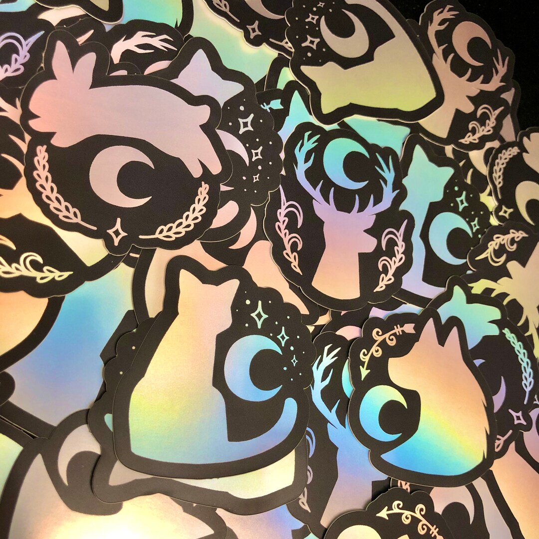 Lunar Animals Holographic Stickers - Etsy