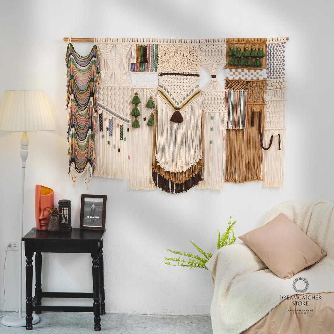 Extra Large Macrame Wall Hanging, Bohemian Decoration, Woven Wall Hanging, Macrame Mural ...