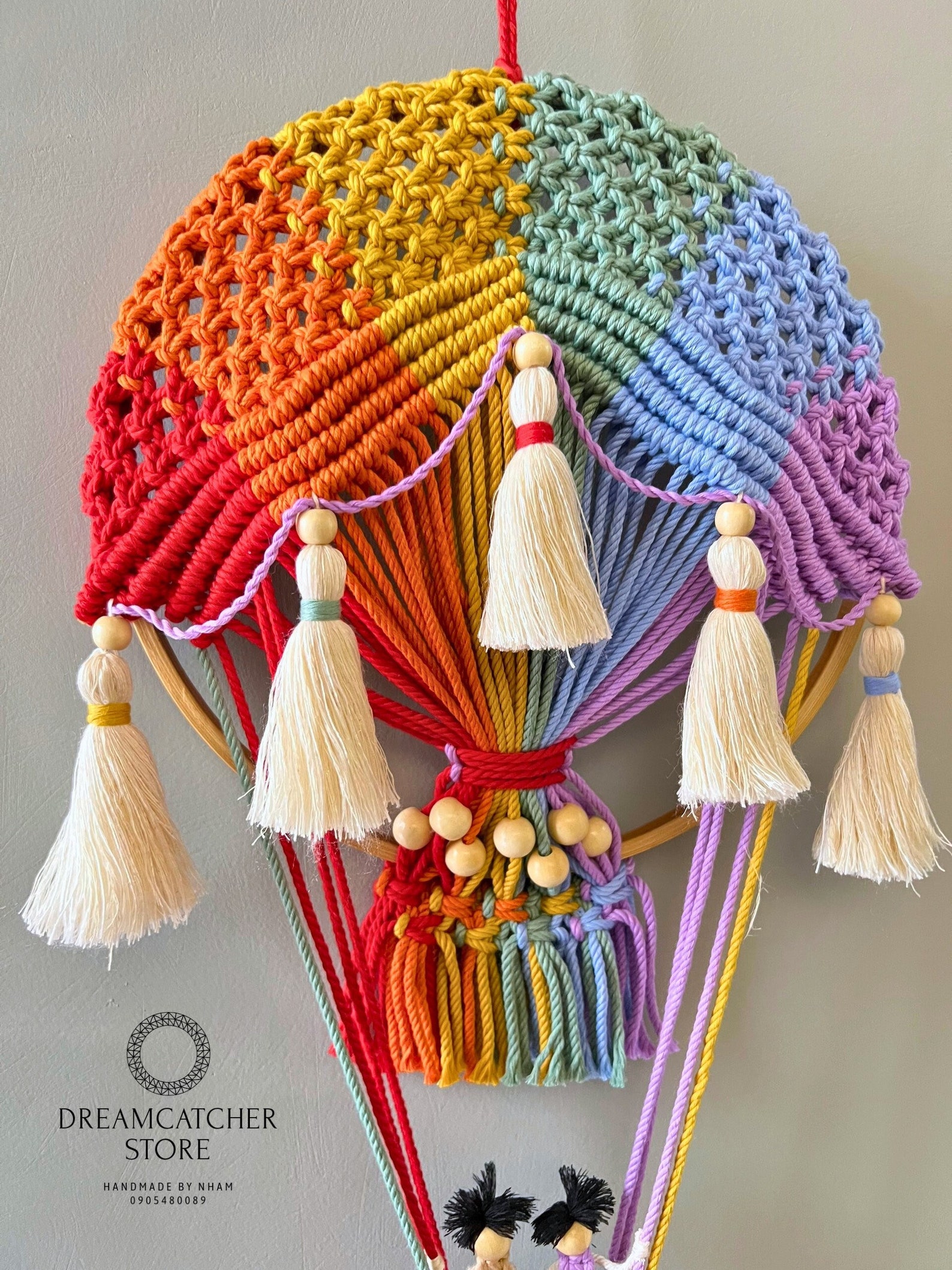 Rainbow Macrame Balloon Decoration for Bedroom, Baby Gift, 1 Year Old ...