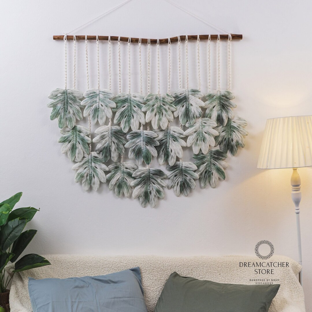 Macrame Leaf Wall Hanging, Large Leaf Macrame Wall Art, Boho Wall Decor ...