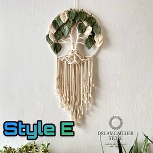 Green Leaf Macrame Tree of Life, Tree of Life Macrame Wall Hanging With ...