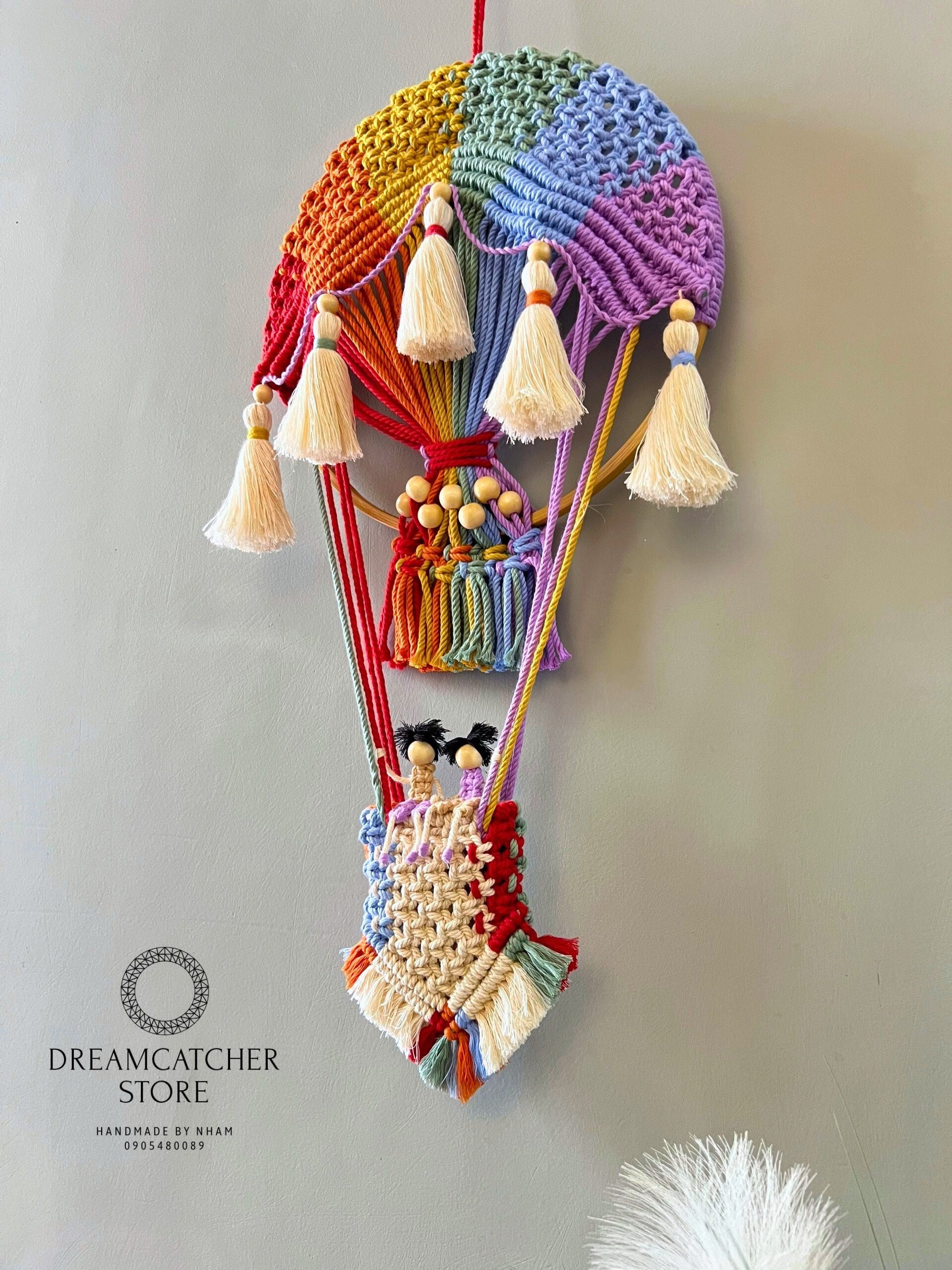 Rainbow Macrame Balloon Decoration for Bedroom, Baby Gift, 1 Year Old ...