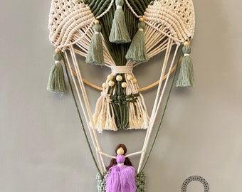 Macrame Hot Air Balloon Wall Decoration for Boho Nursery, Kid Room - Etsy