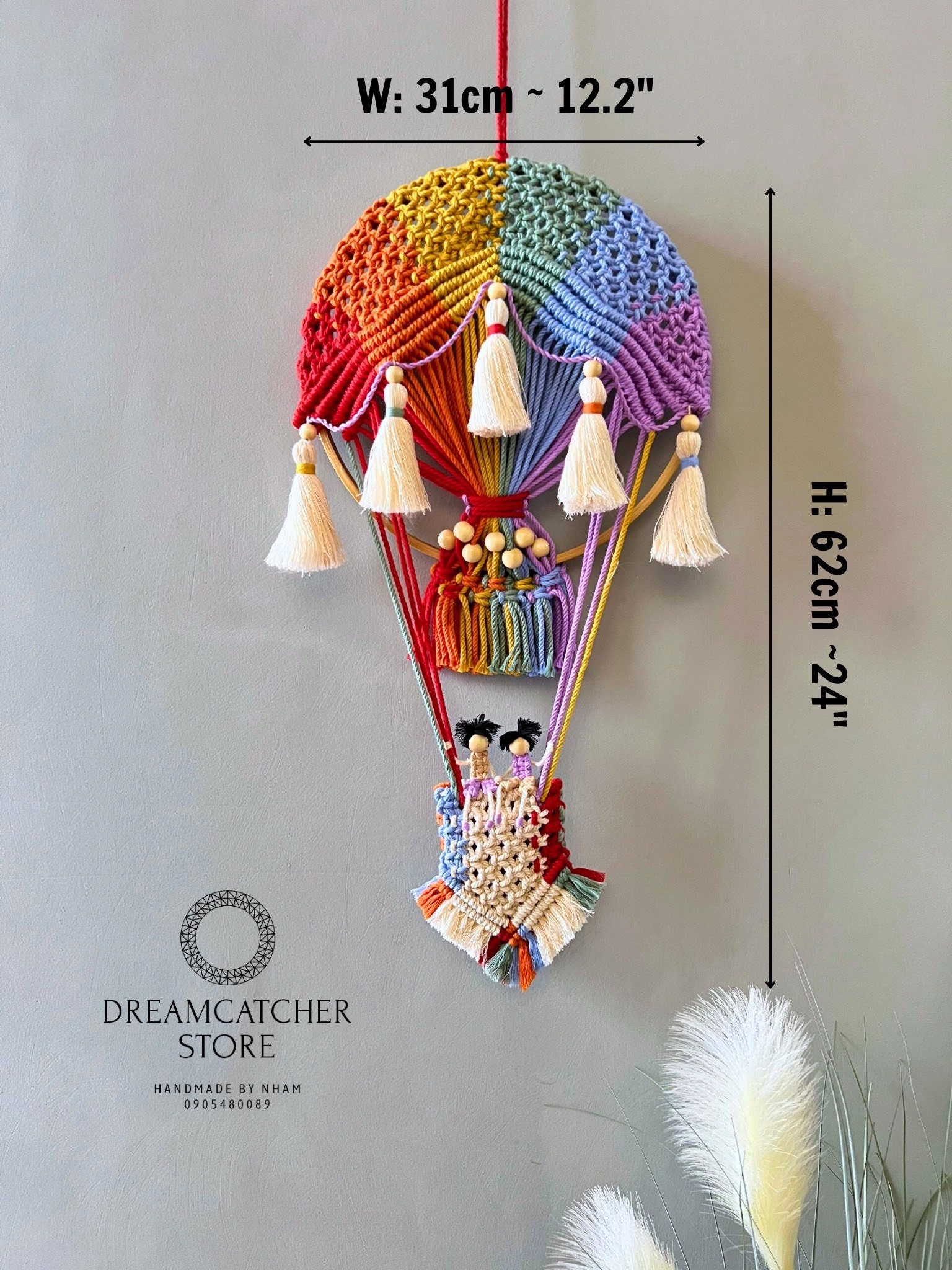 Rainbow Macrame Balloon Decoration for Bedroom, Baby Gift, 1 Year Old ...
