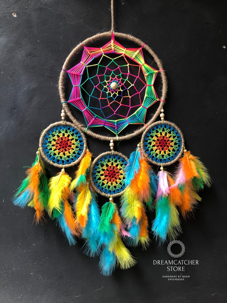 Dreamcatcher Wall Hanging Rainbow Dream Catcher Catchers - Etsy