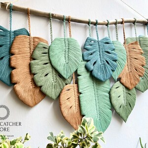 Monstera Leaf Wall Hanging Macrame, Large Leaf Macrame Wall Art ...