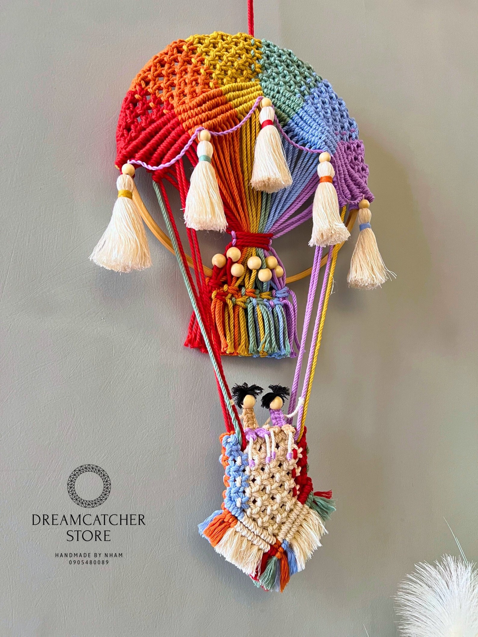 Rainbow Macrame Balloon Decoration for Bedroom, Baby Gift, 1 Year Old ...