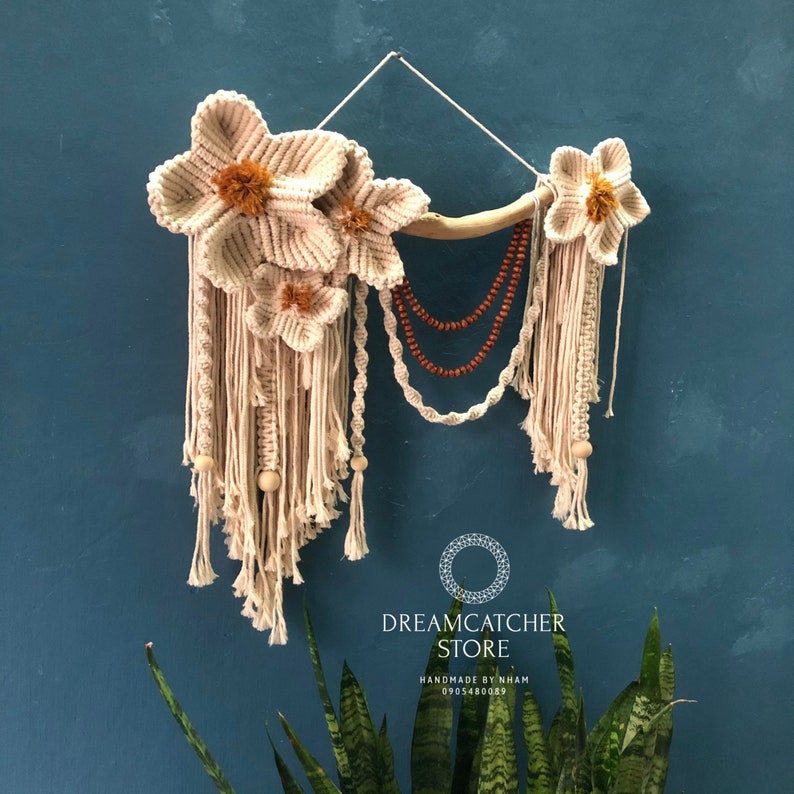 Macrame Flower Wall Hanging Macrame Flower Flower Wall Art | Etsy