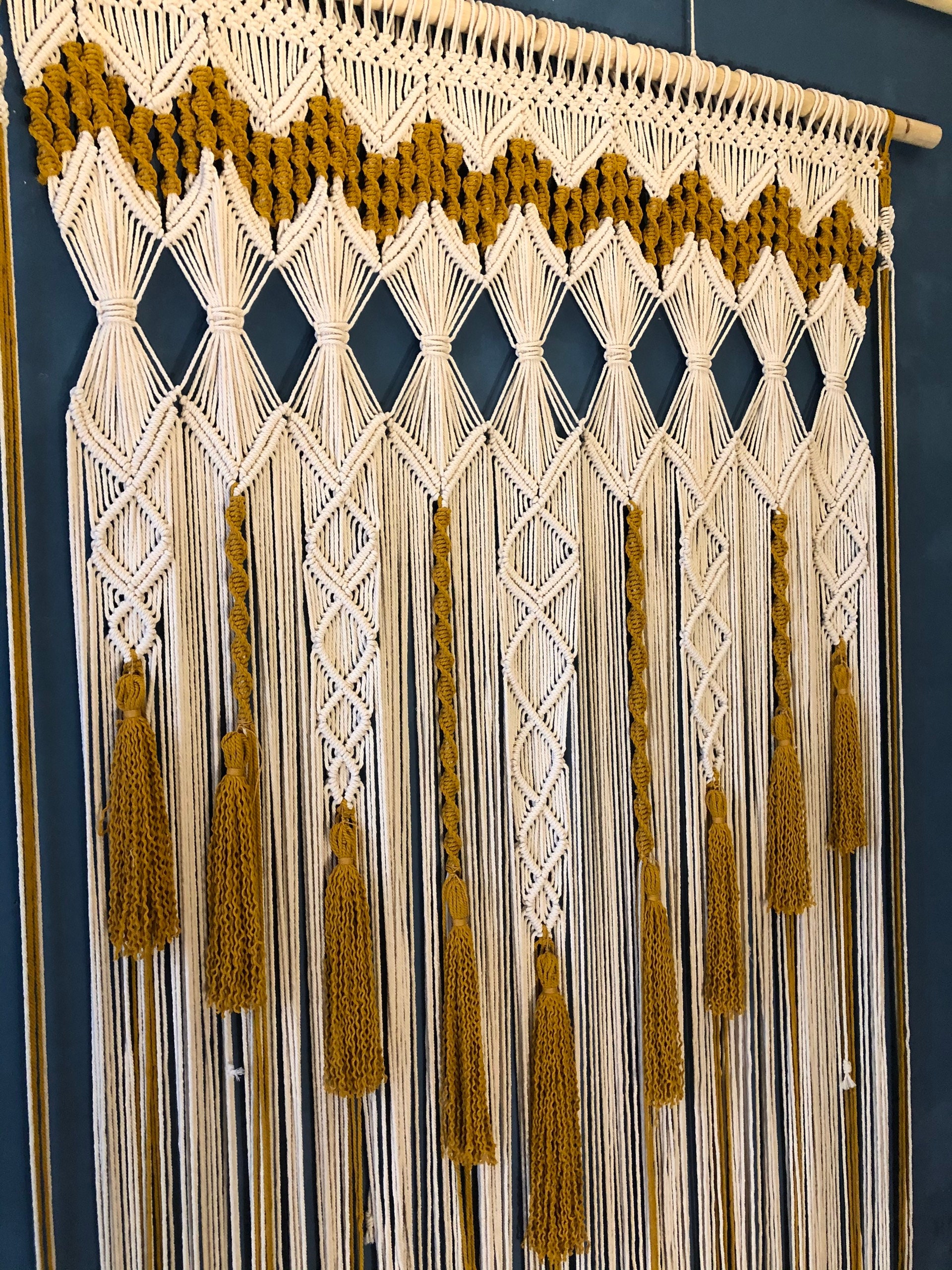 Handmade Macrame Curtains: Boho Window Drapes (43.3x78.7in) - Etsy