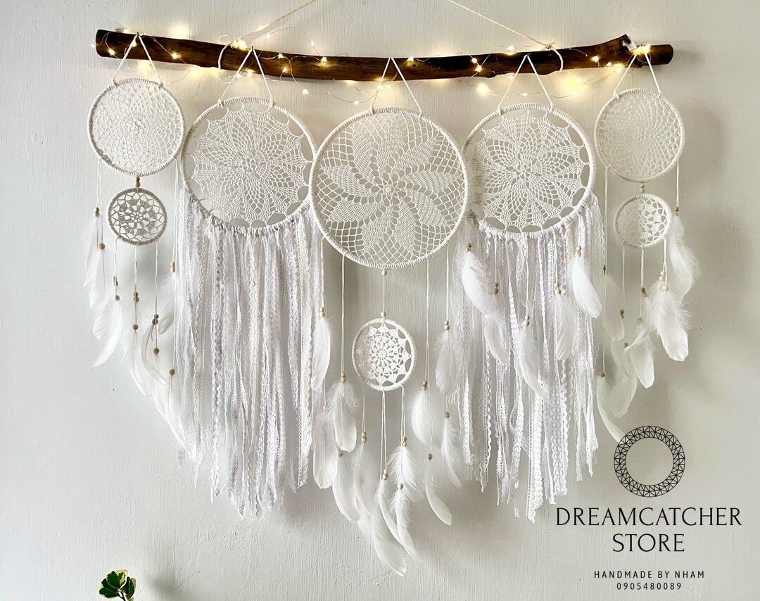 Large White Dream Catcher Wall Hanging: Boho Home Decor (43 Inches) - Etsy