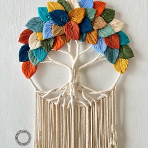 Green Leaf Macrame Tree of Life, Tree of Life Macrame Wall Hanging With ...