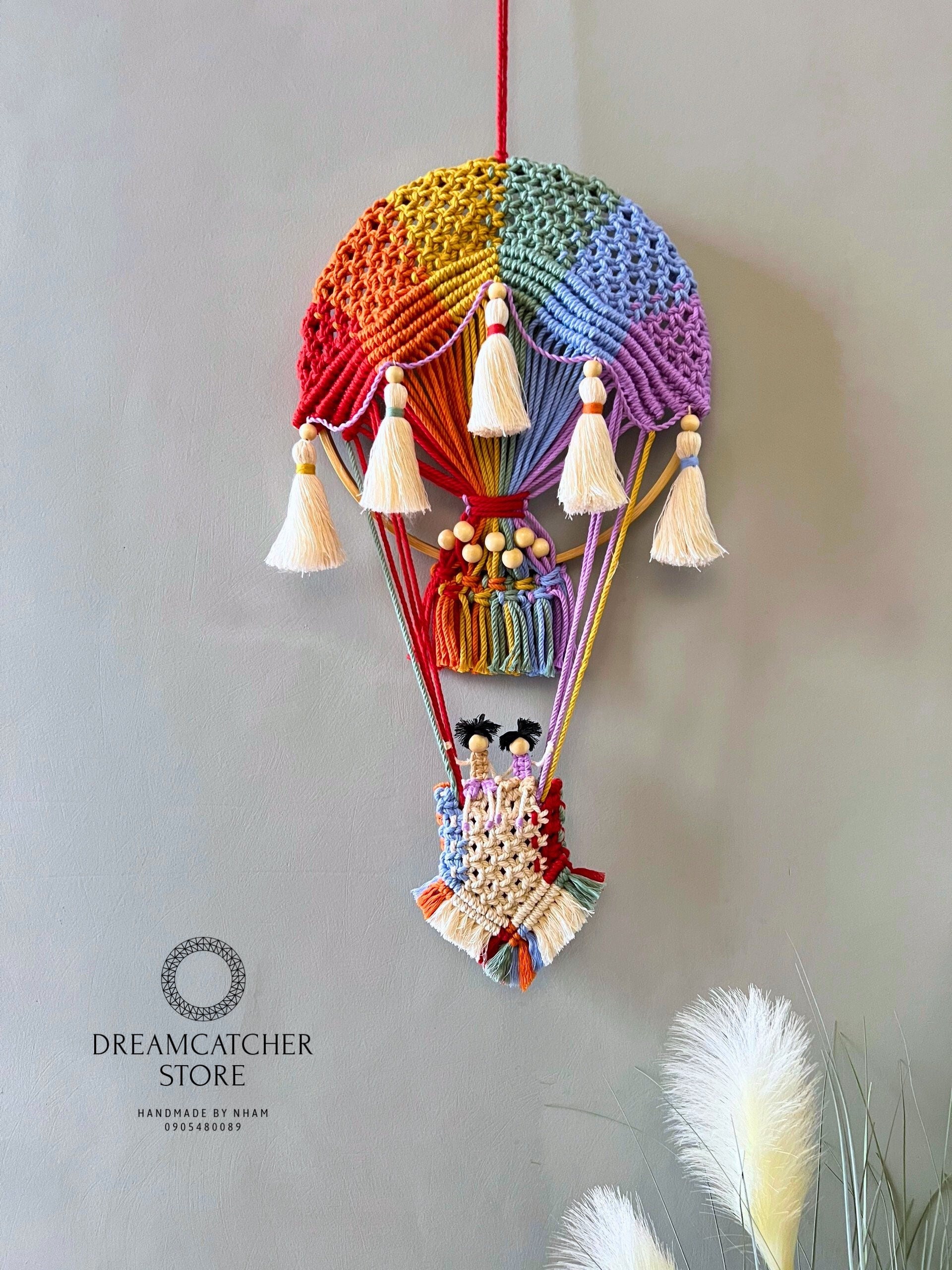 Rainbow Macrame Balloon Decoration for Bedroom, Baby Gift, 1 Year Old ...