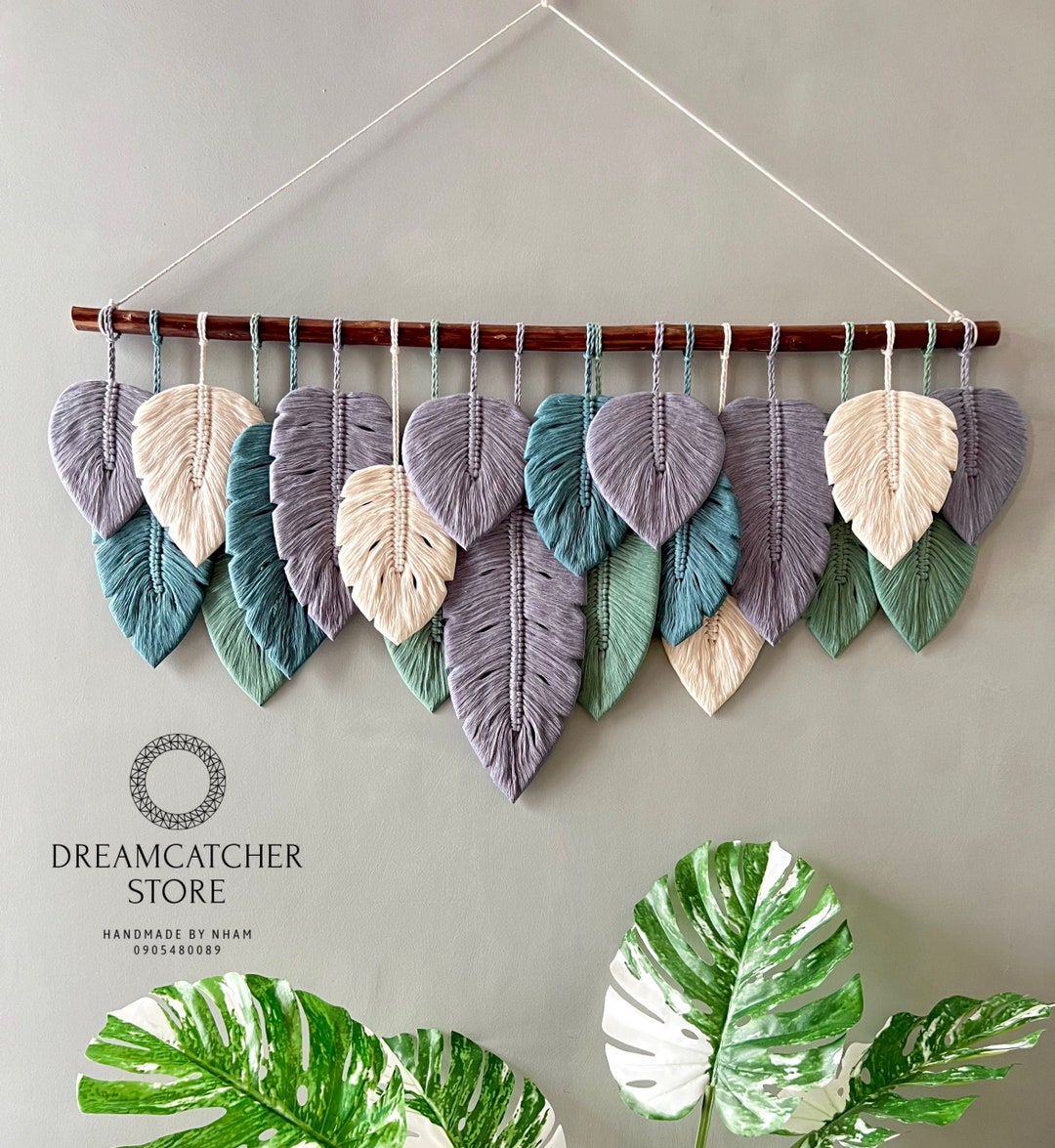 Monstera Leaf Macrame Wall Hanging: Handmade Scandinavian Decor - Etsy