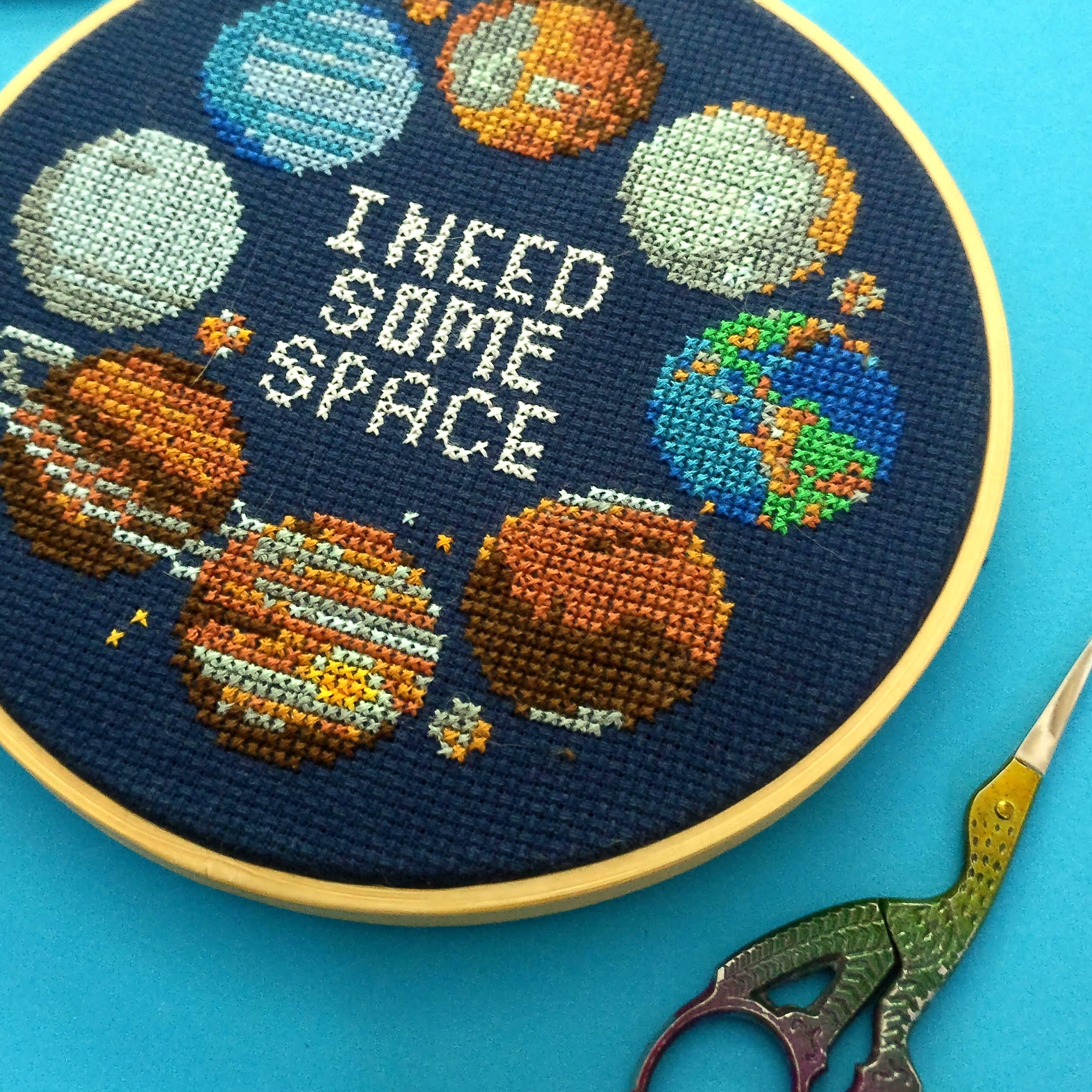 Solar System Cross Stitch Pattern INSTANT DOWNLOAD DMC Colours - Etsy