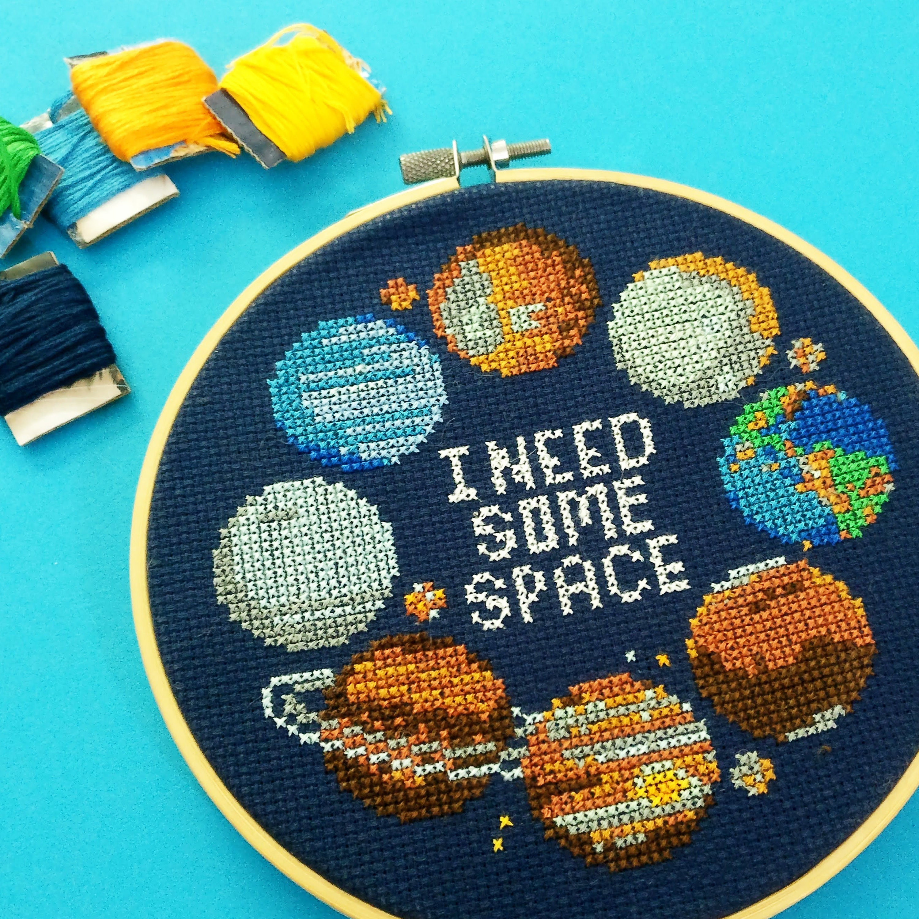 Solar System Cross Stitch Pattern INSTANT DOWNLOAD DMC Colours - Etsy