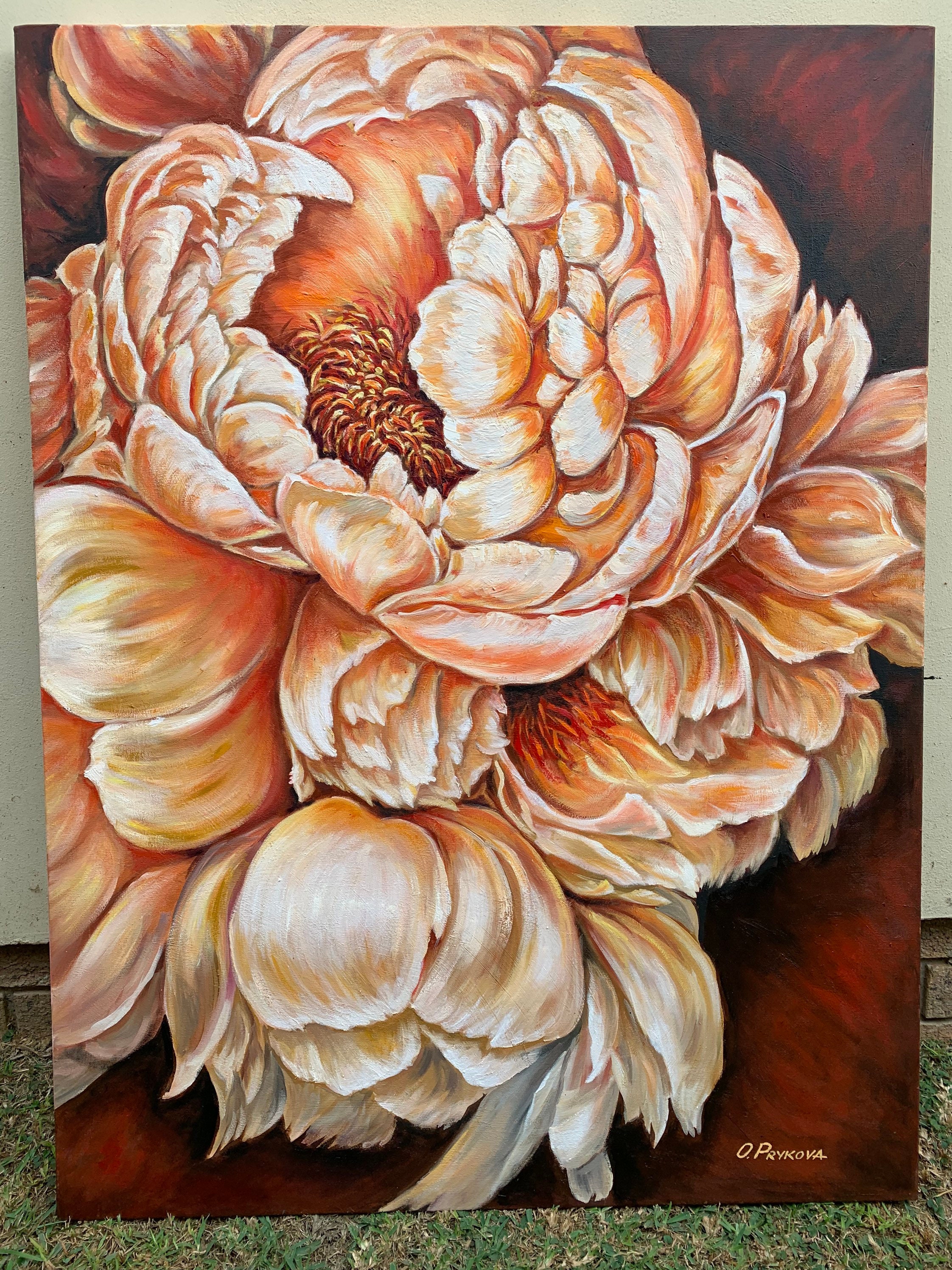 Coral Flower Painting