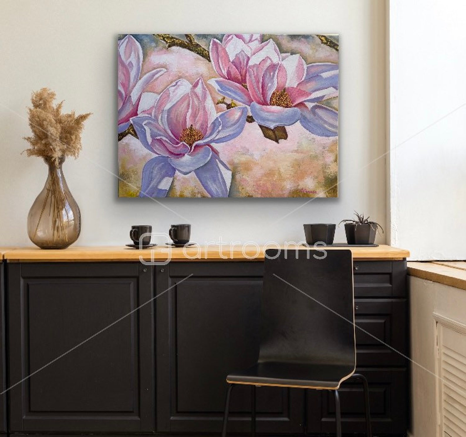 Magnolias Large Oil Painting Floral Art Flower Wall Decor - Etsy