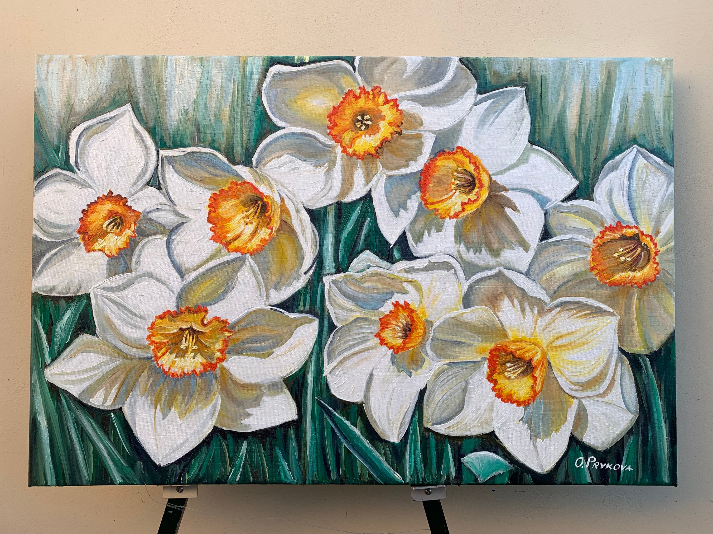 Daffodils, Oil Painting, Wall Art, Wall Home Decor, Floral Art, Large ...