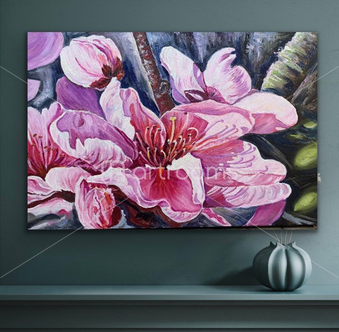 Blossom Oil Painting Wall Art Wall Home Decor Flower Wall - Etsy