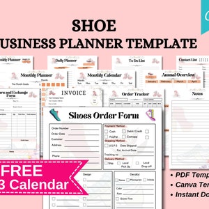 Shoe Business Planner Template Order Form Invoice Tracker - Etsy
