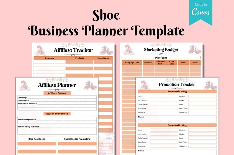 Shoe Business Planner Template Order Form Invoice Tracker - Etsy