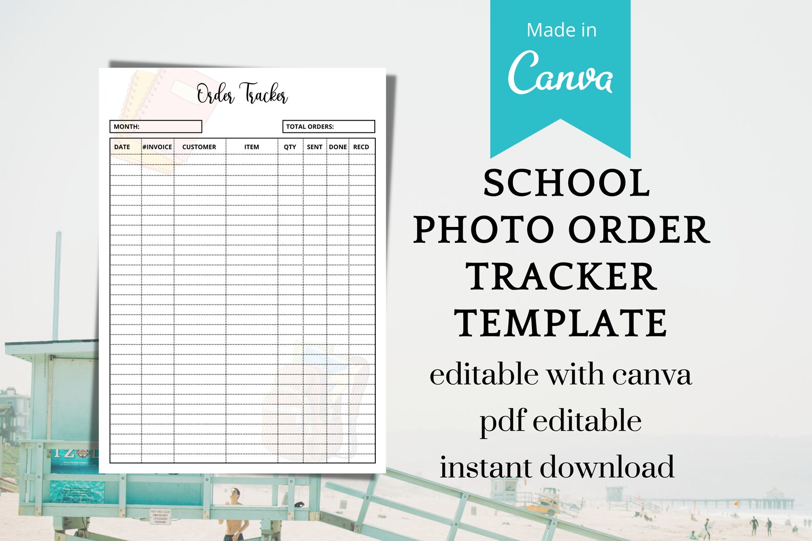 SCHOOL PHOTOGRAPHY Order Form Order Tracker Editable Text - Etsy India
