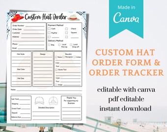 Custom Hat Order Form - Etsy