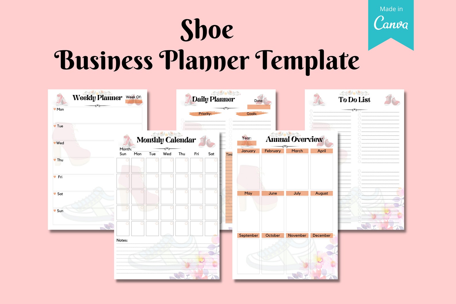 Shoe Business Planner Template Order Form Invoice Tracker - Etsy
