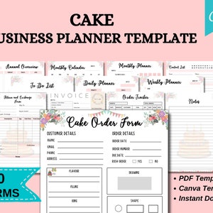 Cake Business Planner Template Order Form Invoice Tracker - Etsy
