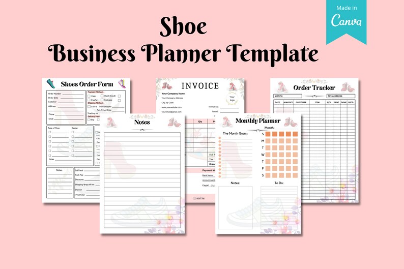 Shoe Business Planner Template Order Form Invoice Tracker - Etsy