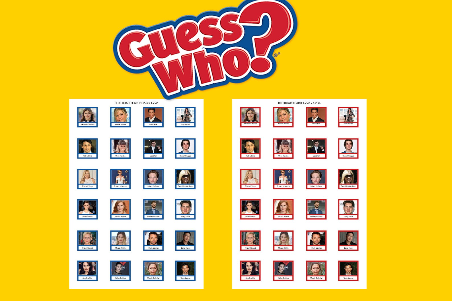 Celebrity Guess Who Template Printable Editable Guess Who Etsy M xico