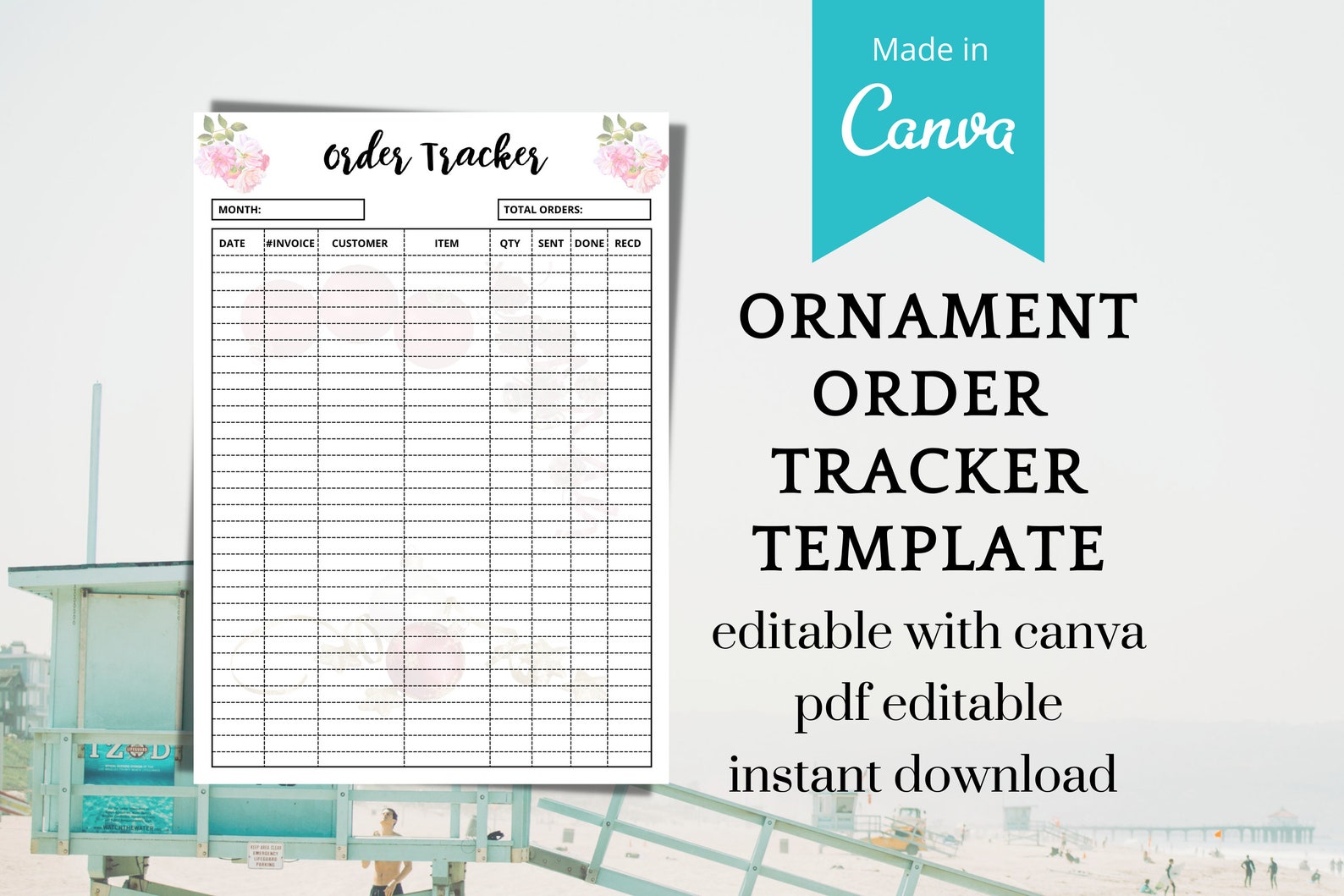 Ornament Order Form Order Tracker Editable Text Pdf Canva Etsy