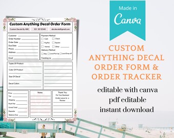 Decal Order Form | Etsy