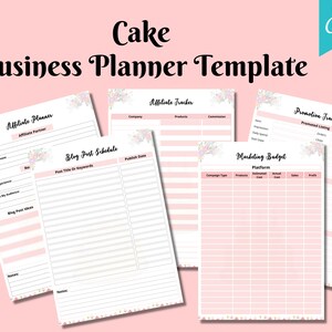 Cake Business Planner Template Order Form Invoice Tracker - Etsy
