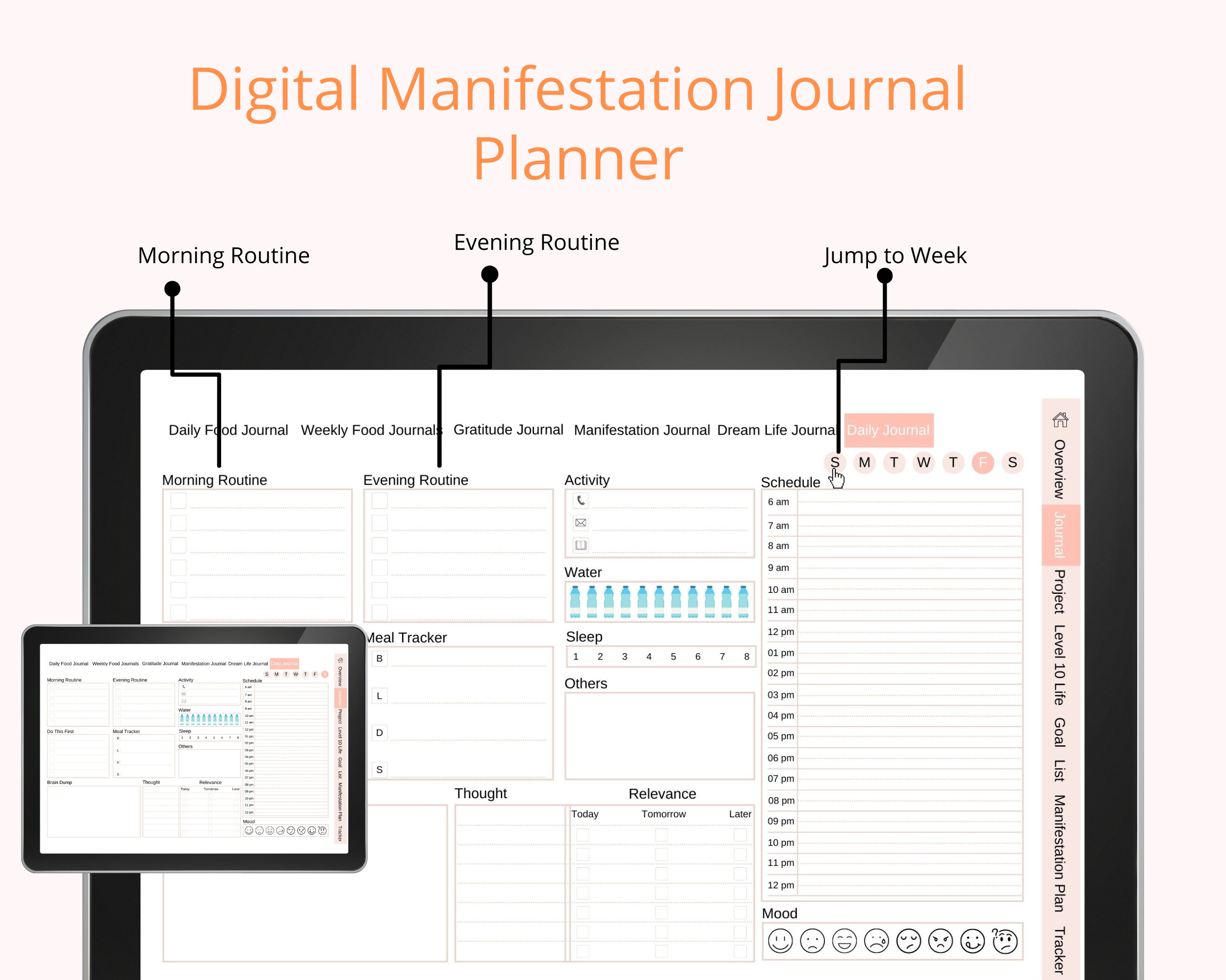 Digital Manifestation Journal Planner Undated Planner - Etsy