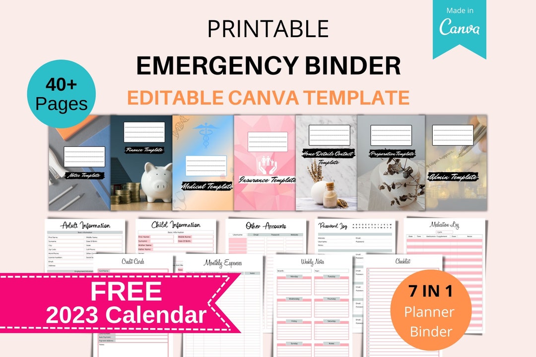 Emergency Binder Printable PDF Template Family in Case of - Etsy Australia