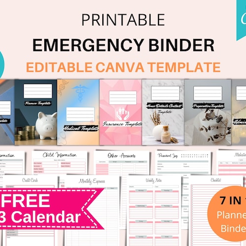 Emergency Binder Printable in Case of Emergency Printable - Etsy