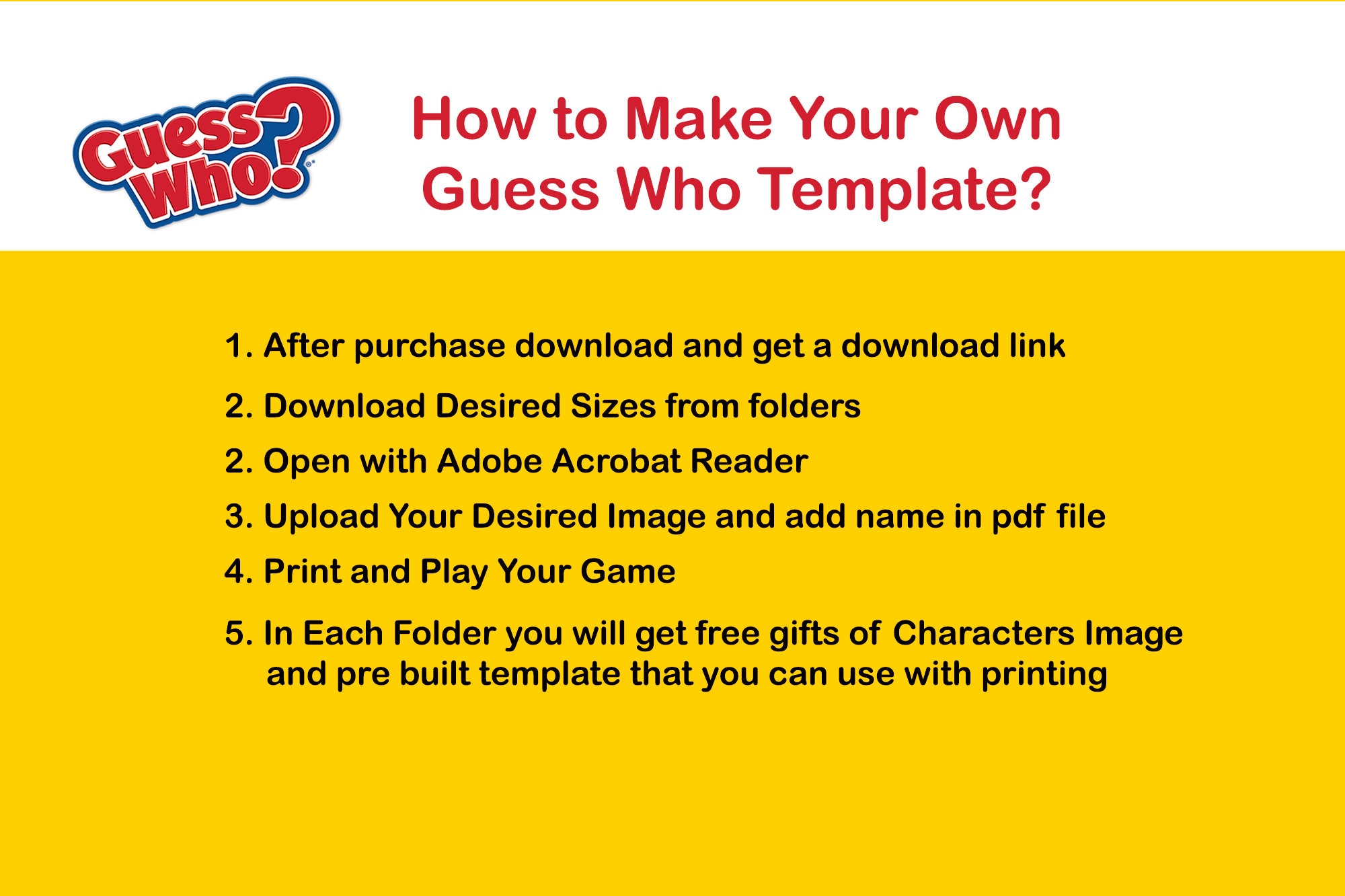 Guess Who Template Editable Printable Custom Guess Who Game | Etsy UK