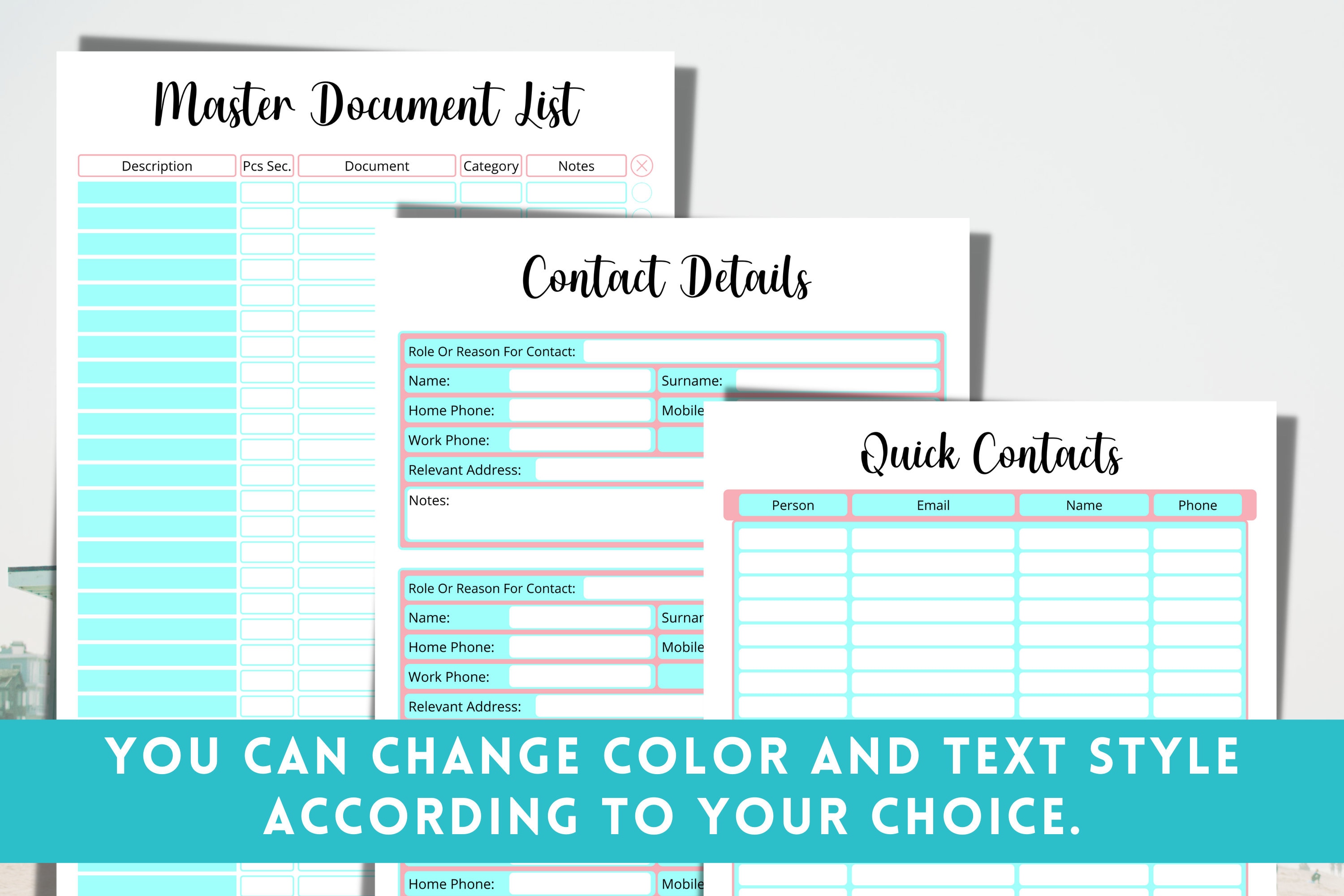 Master Document List Template
