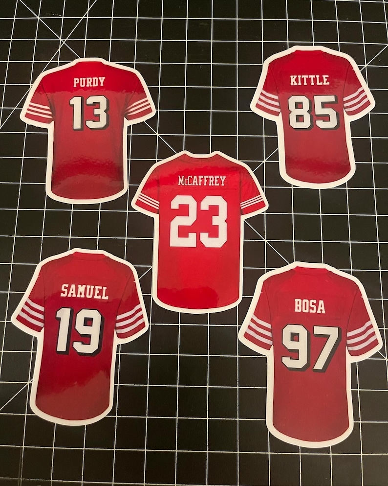 San Francisco 49ers Player Jersey Stickers! - Etsy