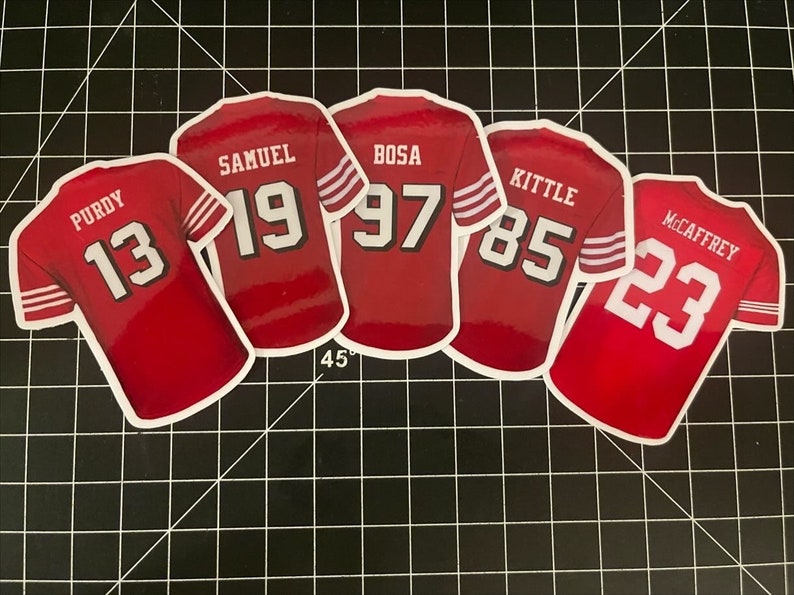 San Francisco 49ers Player Jersey Stickers! - Etsy