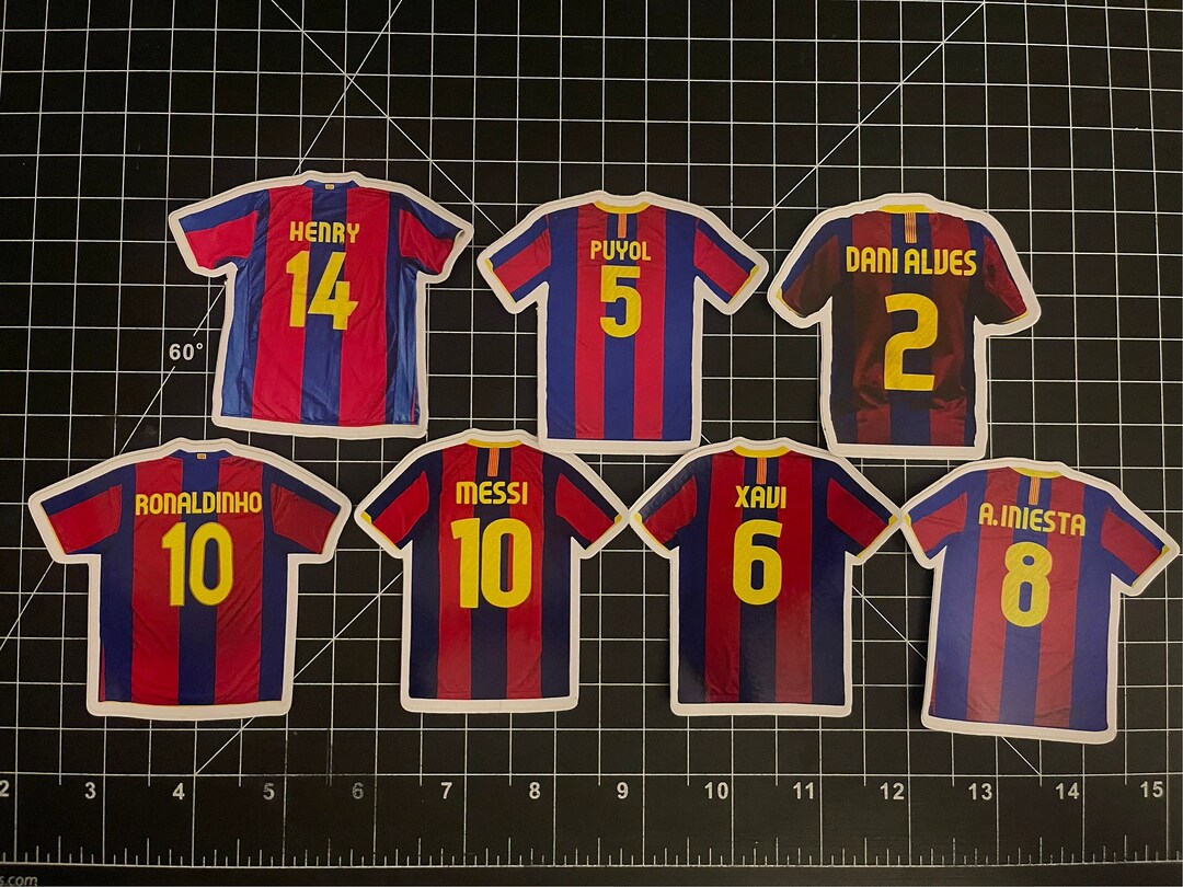 Barcelona Legends Soccer Jersey Stickers! - Etsy