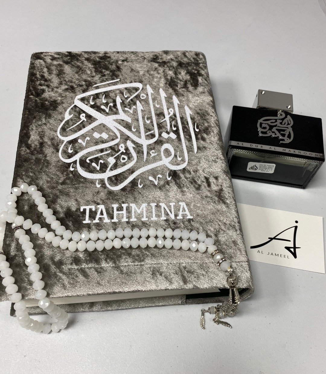 Big Size Personalised Velvet Removable Quran Cover With Quran, Gift for ...