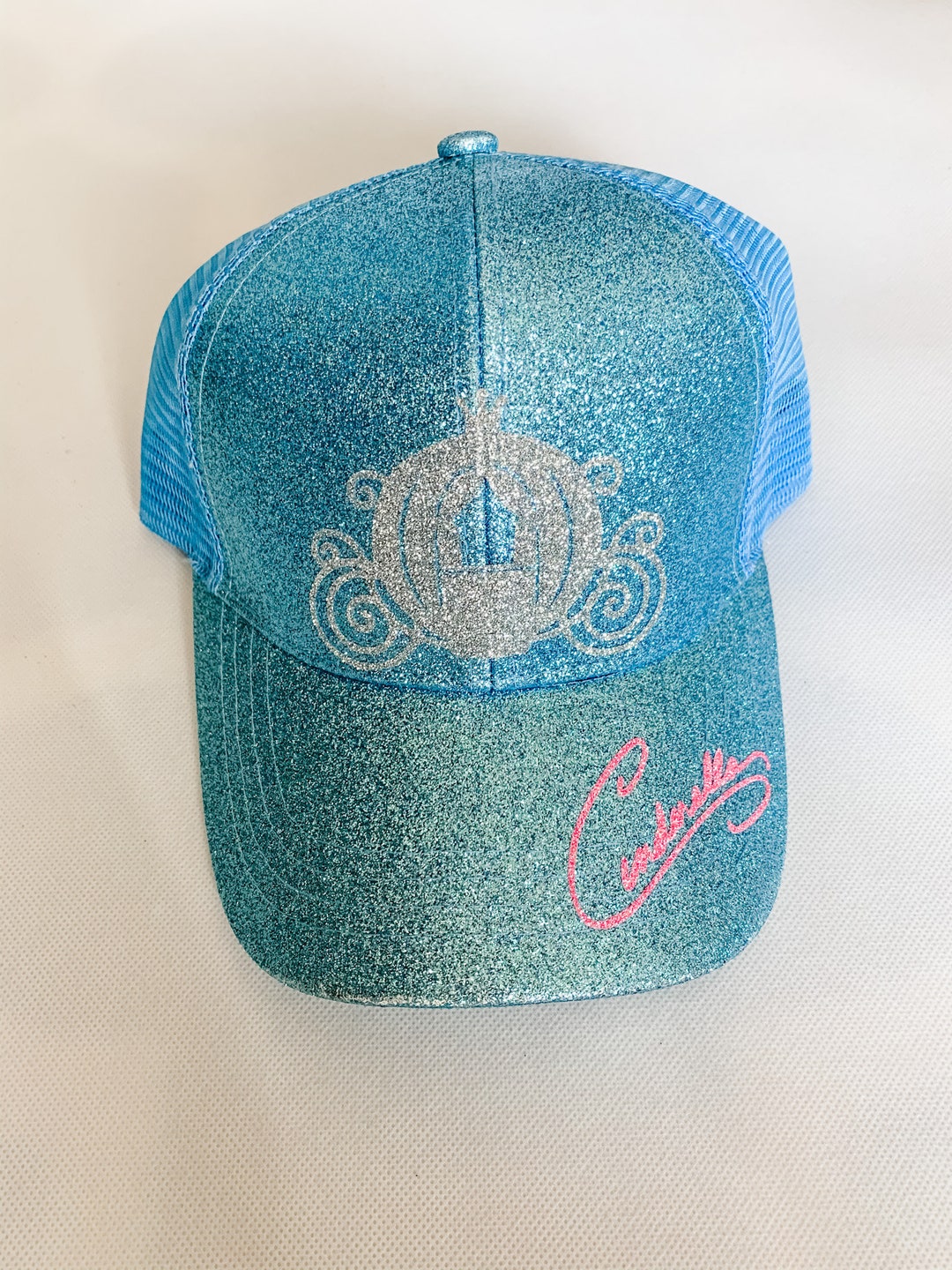 Cinderella Disney Princess Inspired CC Beanie Glitter High Pony ...