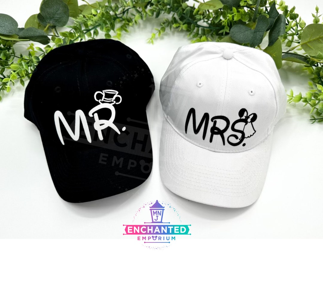 Disney Bride and Groom Hats, Disney Mr. and Mrs. Bride and Groom Mickey ...