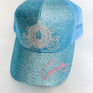 Cinderella Disney Princess Inspired CC Beanie Glitter High Pony ...